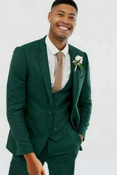 Men Emerald Green Three Piece Suit | Wedding Grooms Suit | Slim Fit Suit | Sainly– SAINLY