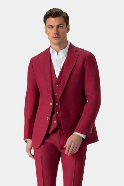 Men Red 3 Piece Suit Wedding Slim Fit Suit Dinner Suit Sainly– SAINLY