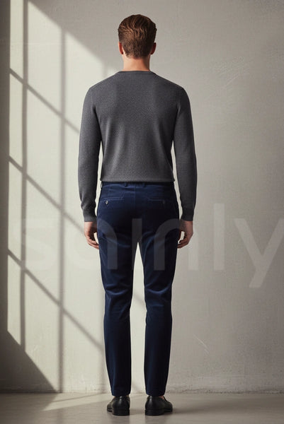 Men’s Navy Blue Velvet Trouser | Formal Wedding and Party Wear Pants ...