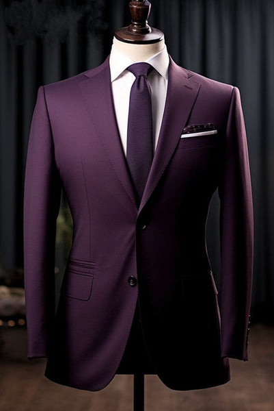 Men Wedding Suit Purple Dinner Suit Purple Elegant Purple Wear Sainly ...