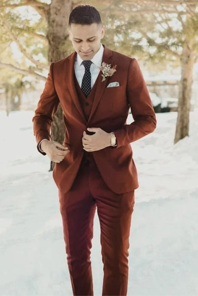 Men Rust suit 3 piece | Wedding suit | dinner suit | Sainly– SAINLY