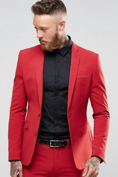 Red Suit Man Wedding Suit Red Bespoke Suit Red Classic Wear Sainly– SAINLY