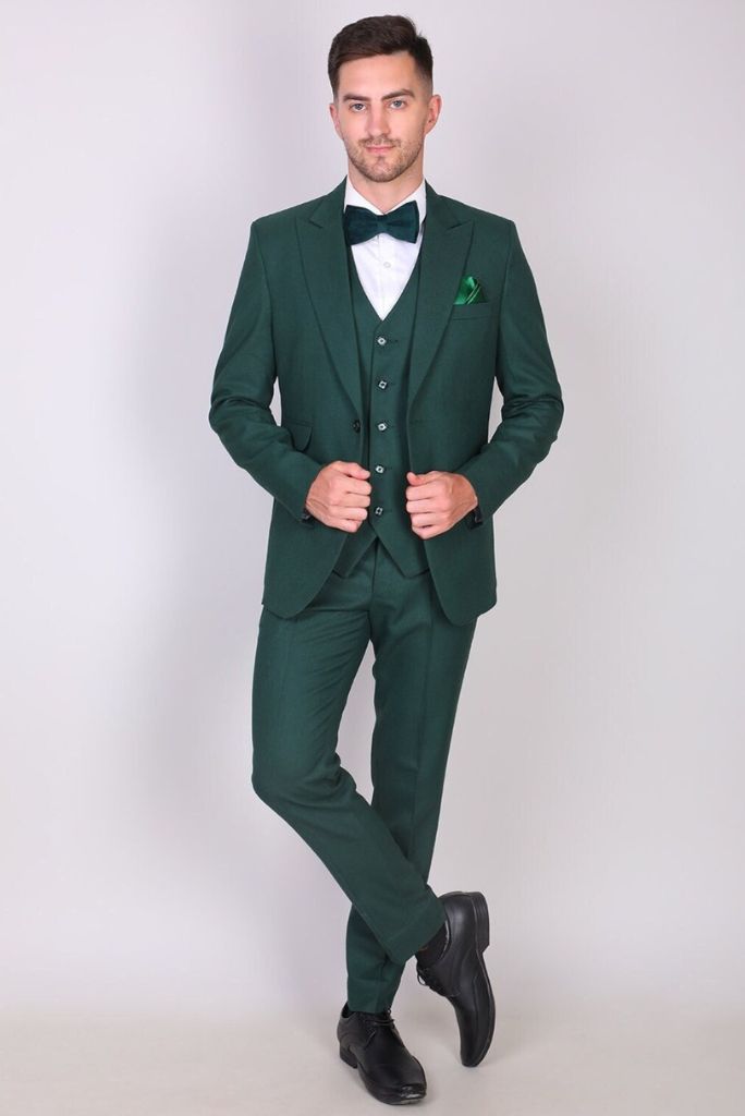 Shop For Emerald Green 3 Piece Suit For Men At Sainly– SAINLY