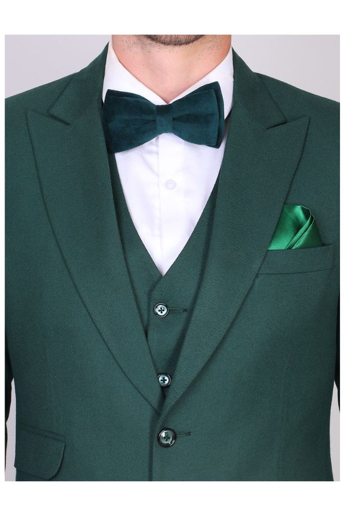 Shop For Emerald Green 3 Piece Suit For Men At Sainly– SAINLY