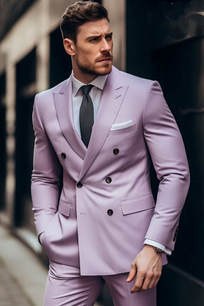 Men Two Piece Suit Formal Wedding Suit Dinner Suit Lavender Sainly– SAINLY