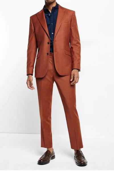 Men Rust 2 Piece Suit | Elegant Slim Fit Suit | Wedding Suits | Sainly ...