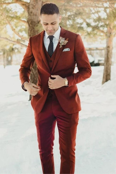 Men Rust suit 3 piece | Wedding suit | dinner suit | Sainly– SAINLY