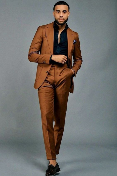 Men Rust 2 piece suit | wedding suit | Beach Suit | Sainly– SAINLY